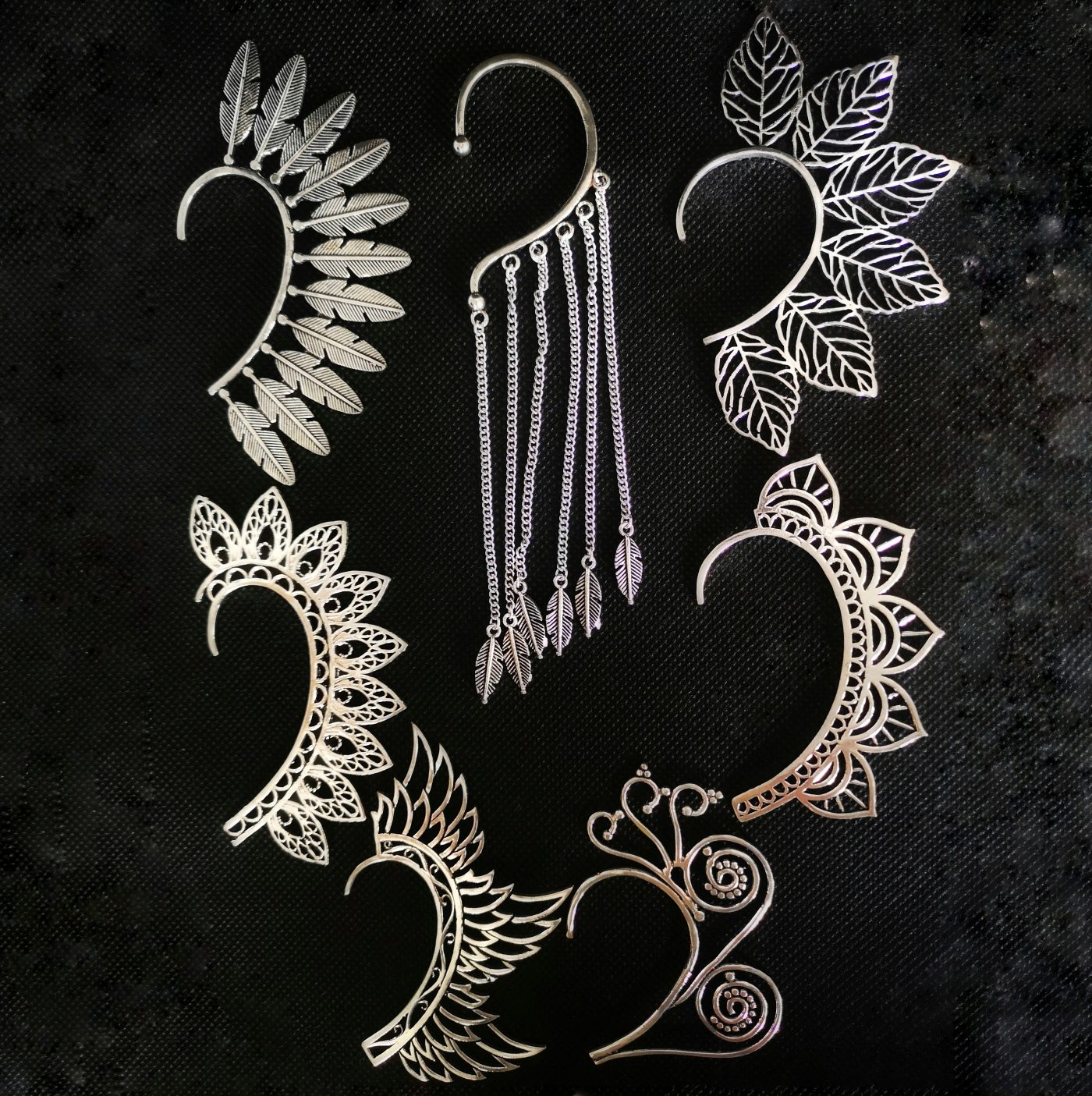 Feather & Chain Cascade Silver - HIPPIANA | Joyería Artesanal