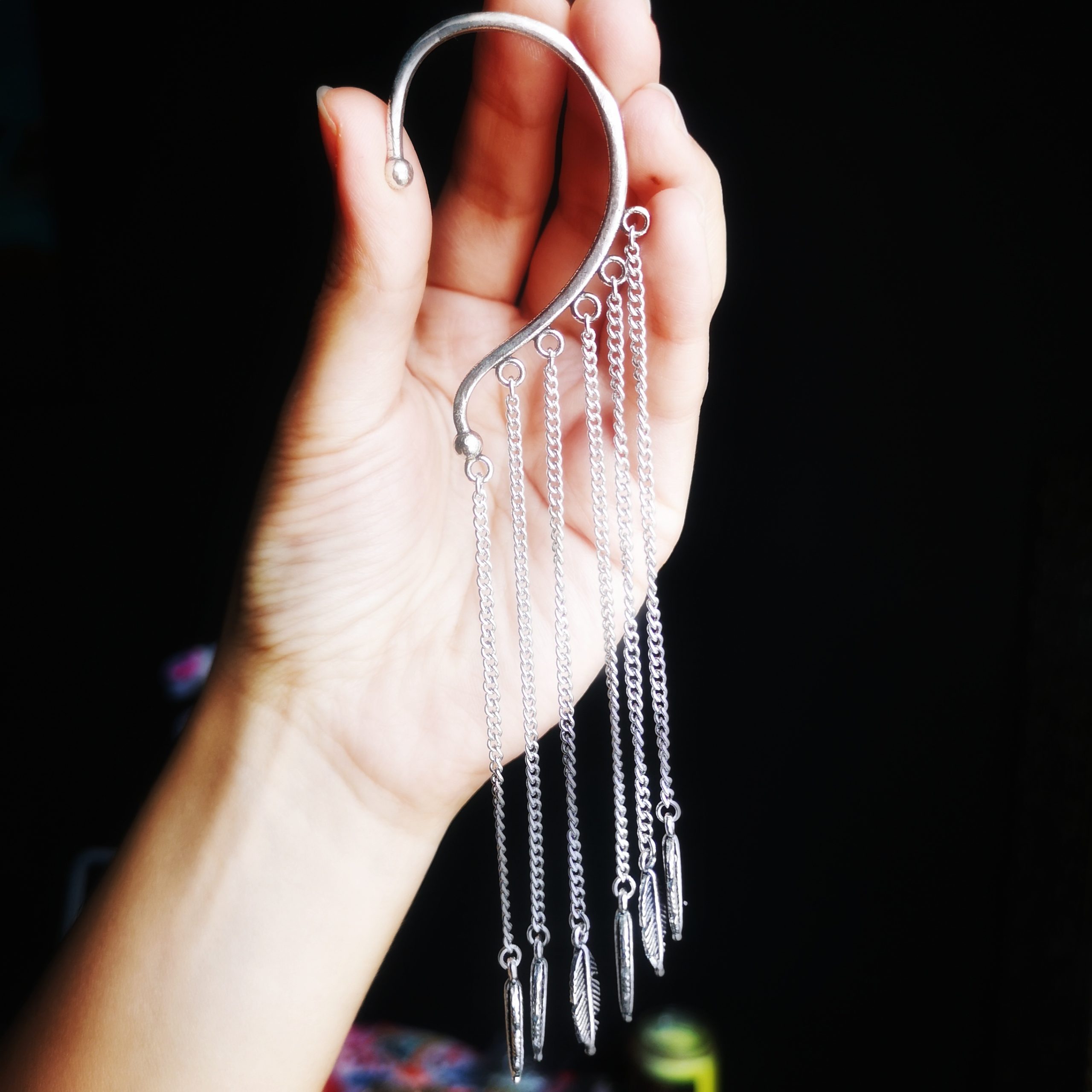 Feather & Chain Cascade Gold - HIPPIANA | Joyería Artesanal